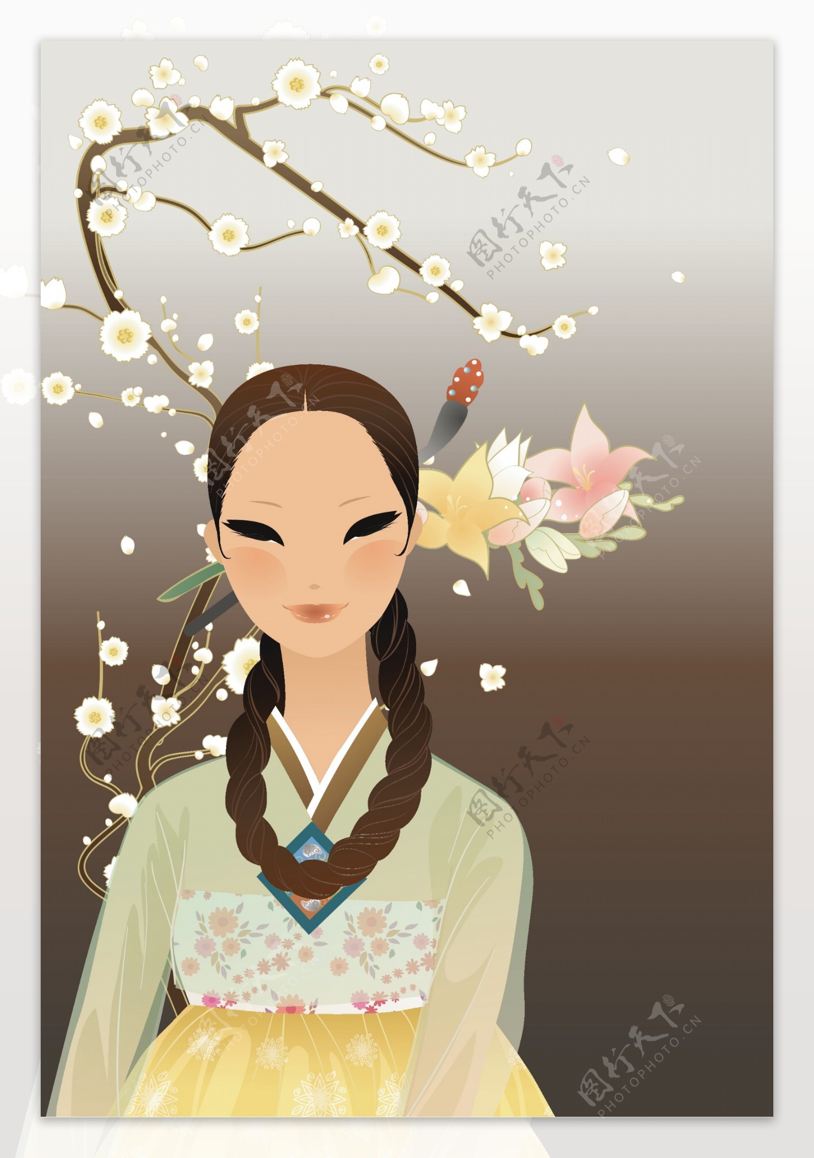 韩国卡通时尚美女矢量图图片素材-编号00799305-图行天下