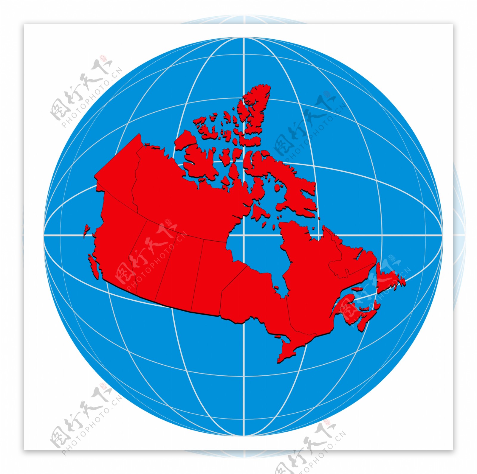 加拿大全球地图图片素材-编号07058745-图行天下