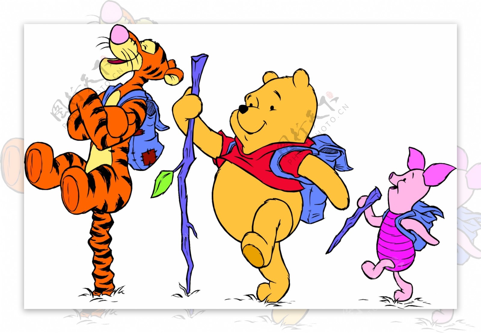 跳跳虎和熊维尼和小猪图片素材-编号08789065-图行天下
