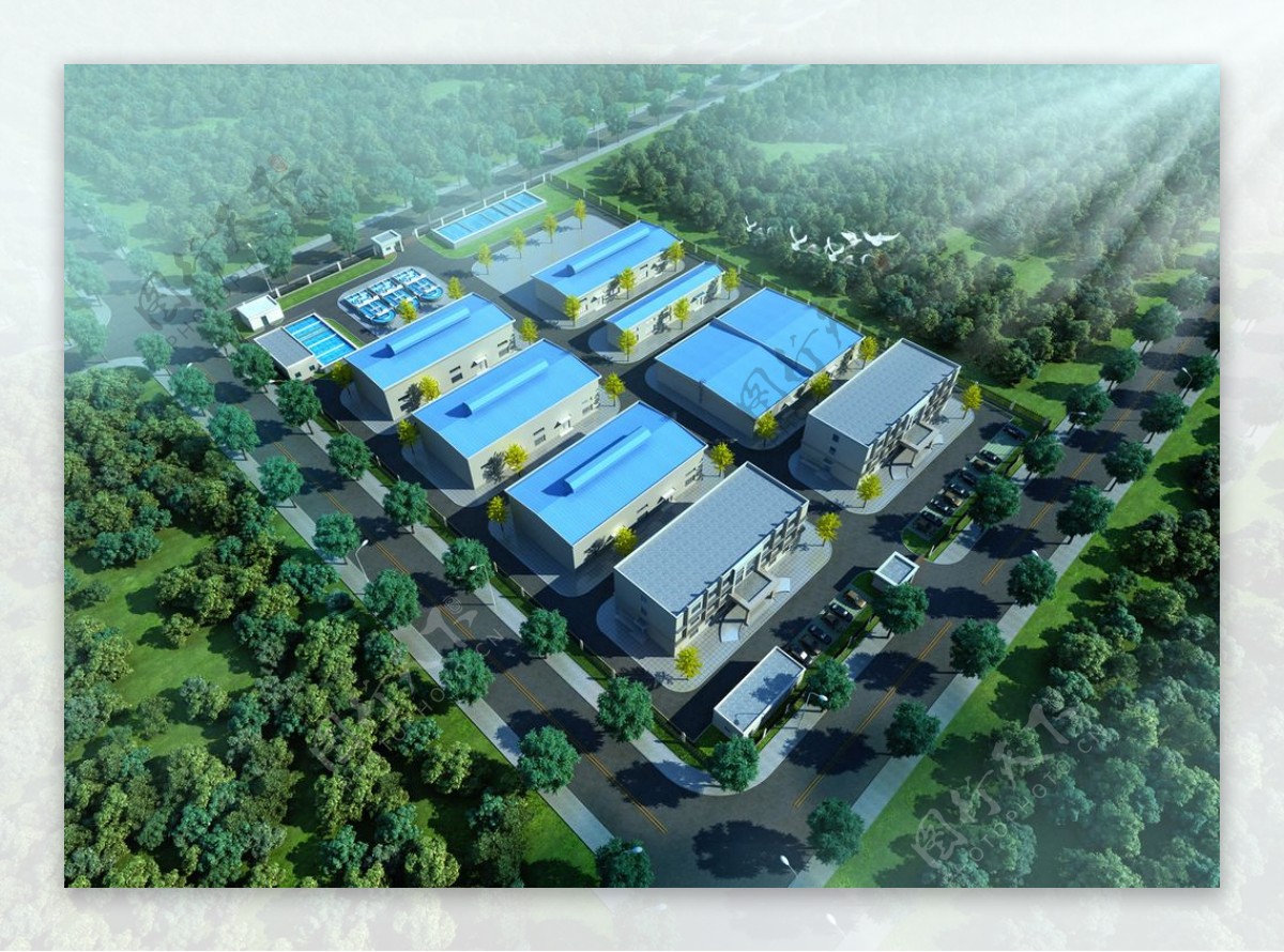 五金厂景观鸟瞰图图片素材-编号10213405-图行天下