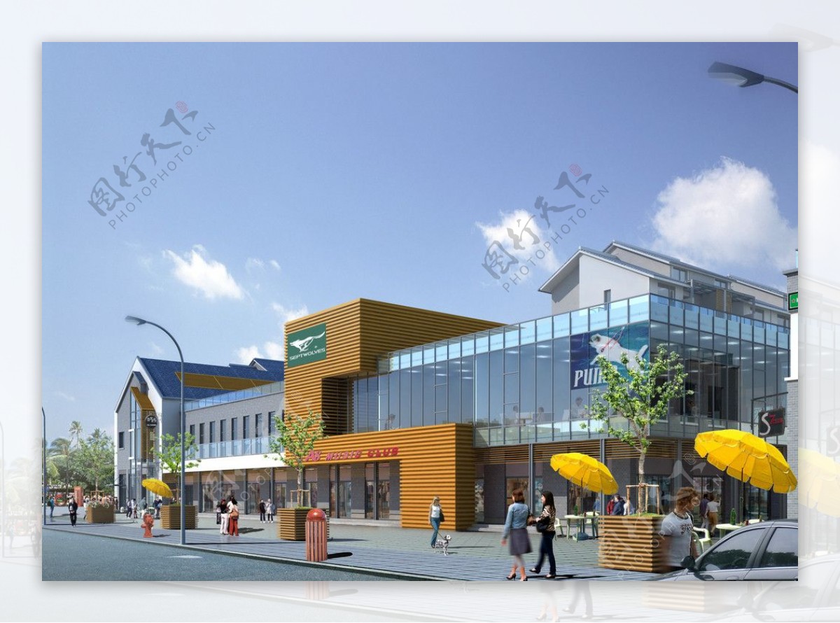 商业街效果图图片素材-编号10372965-图行天下