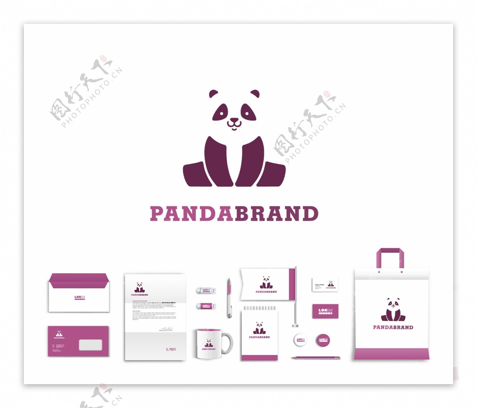 熊猫logo图片素材-编号23462425-图行天下