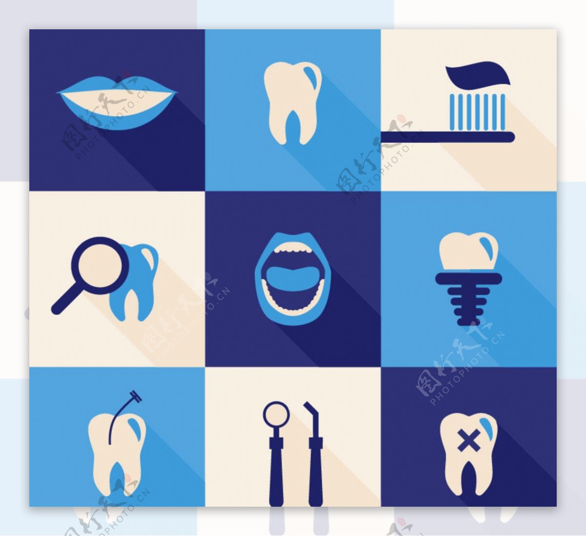 牙齿护理图标矢量图片素材-编号23752665-图行天下
