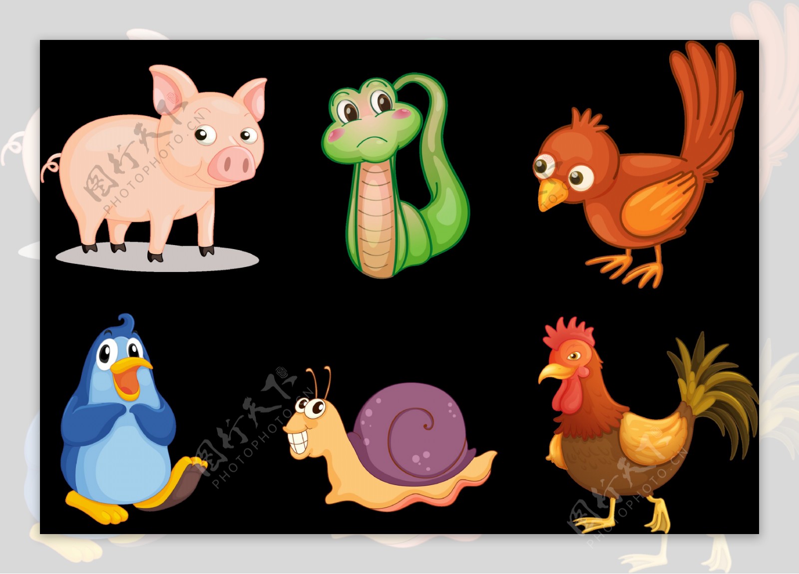 可爱动物卡通风格免抠png透明图层图片素材-编号24578955-图行天下