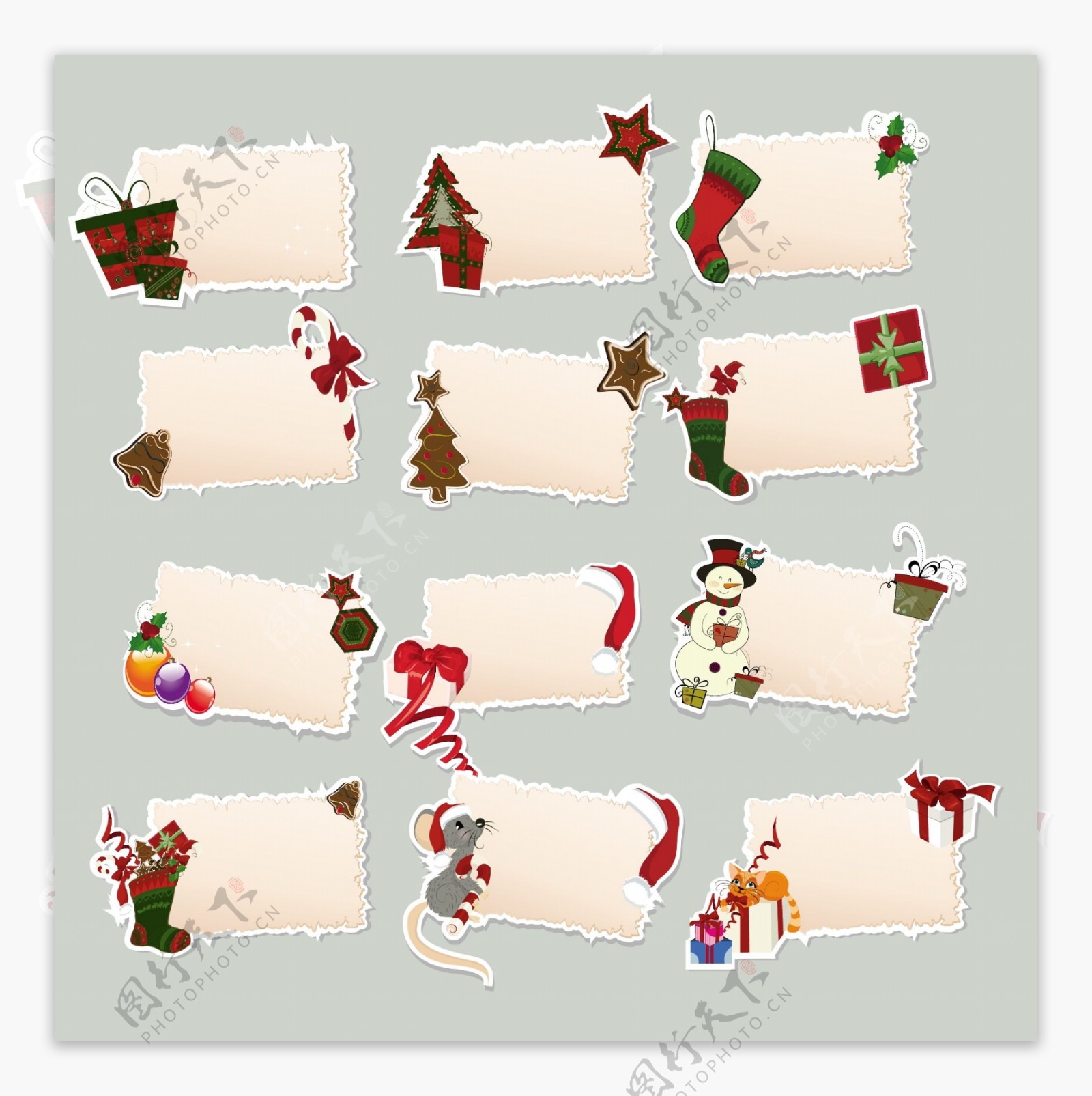 圣诞寄语底板边框设计合辑图片素材-编号26290305-图行天下