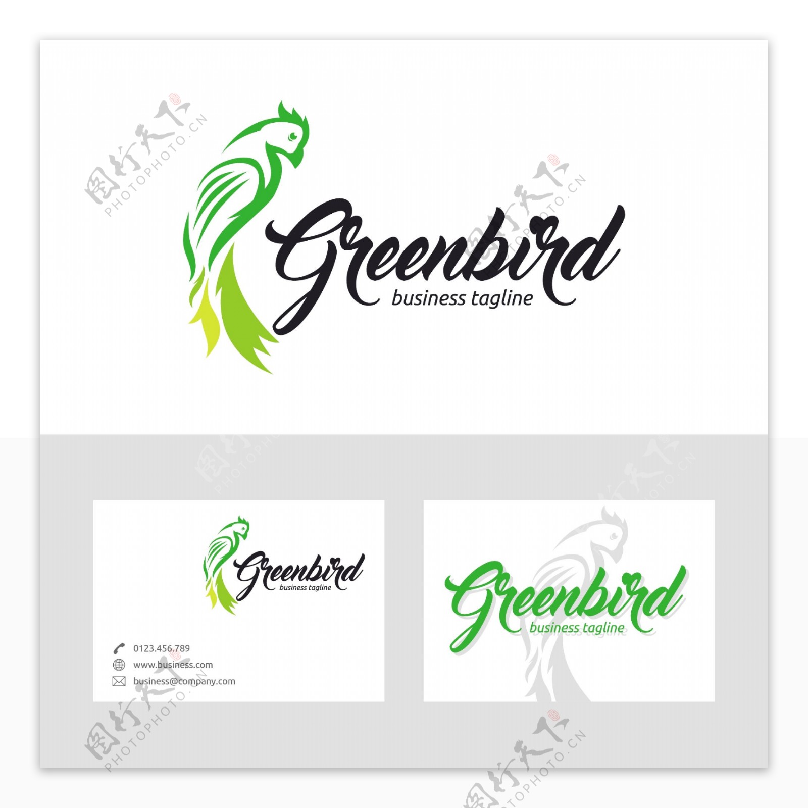 绿色的小鸟鹦鹉标志logo图标图片素材-编号30544385-图行天下
